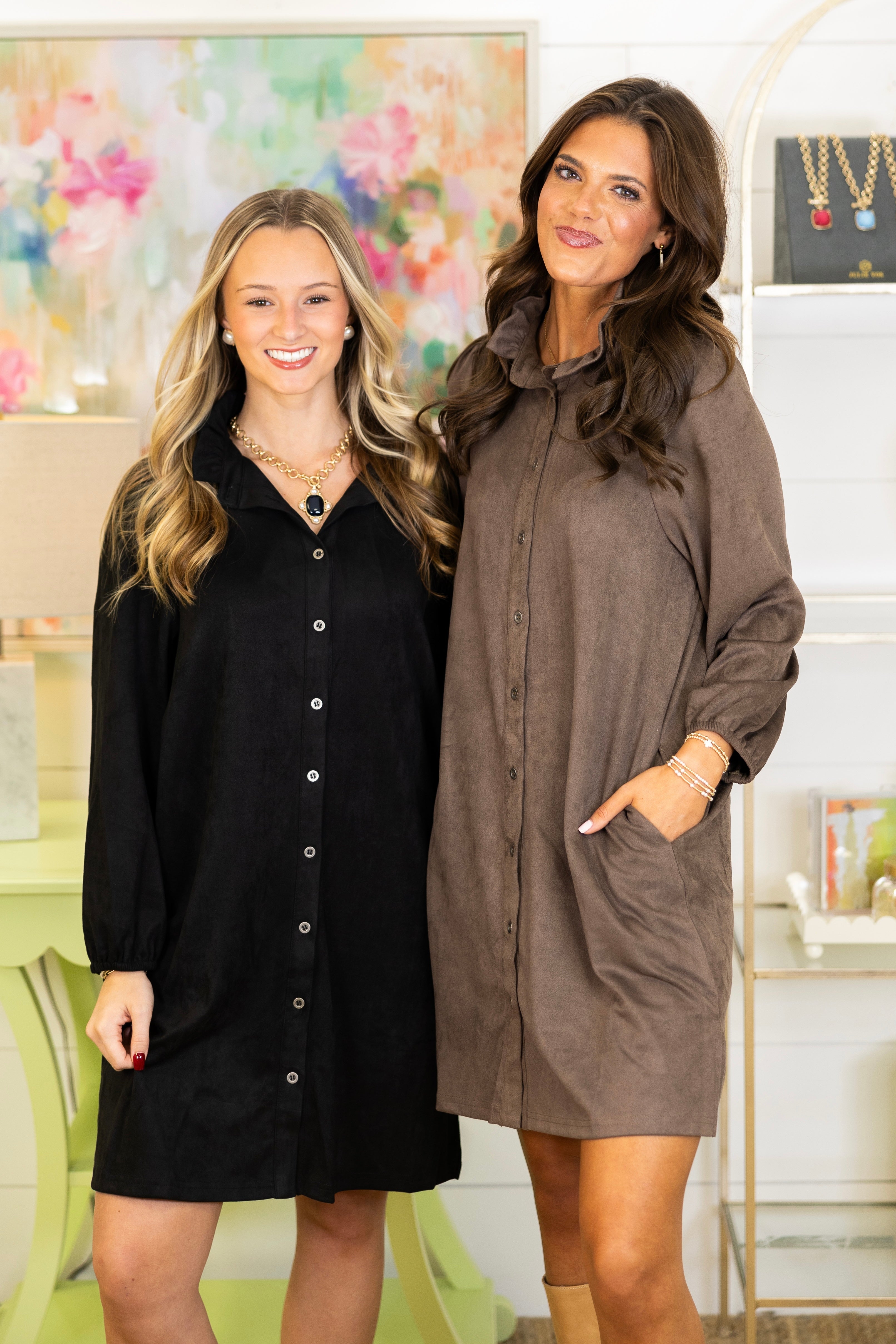 The Fletcher Suede Dress – The Village Shoppe